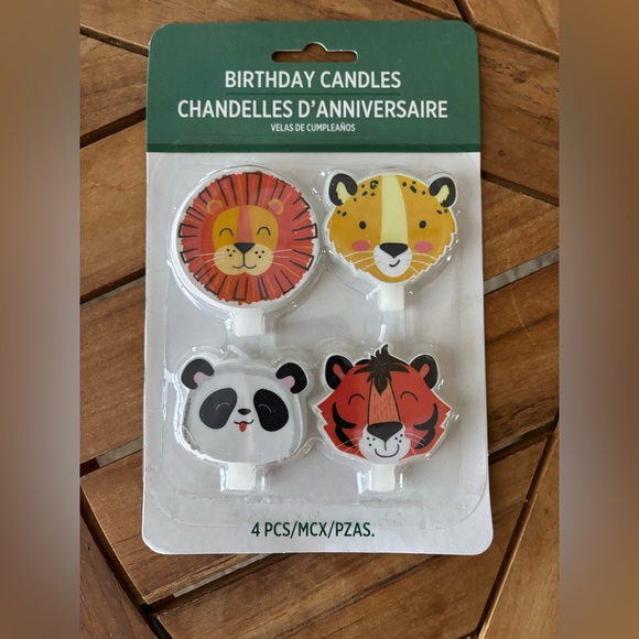 Amscan | Party Supplies | New Wild Animal Birthday Candles Set Of 4 ...